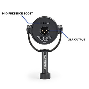 Samson Q9x Dynamic Broadcast Mic for Podcasting, Streaming and Studio Recording Black