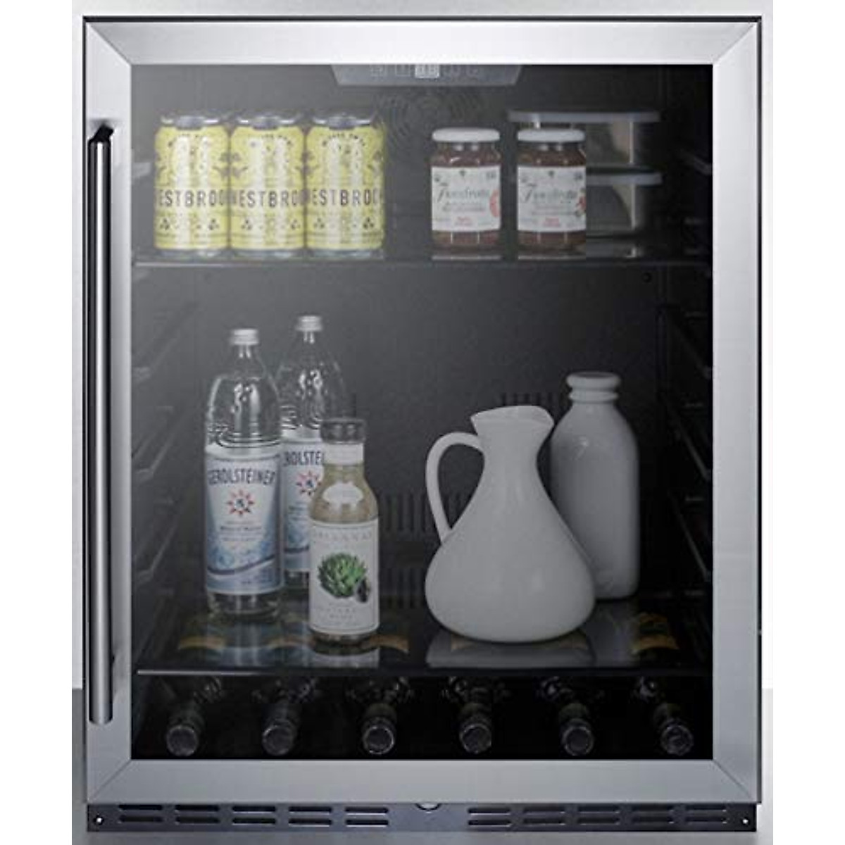 Summit AL57GCSS 24" ADA Compliant Commercial Compact Refrigerator with 5 cu. ft. Capacity Door Lock Frost Free Operation Door and Temperature Alarm in Stainless Steel