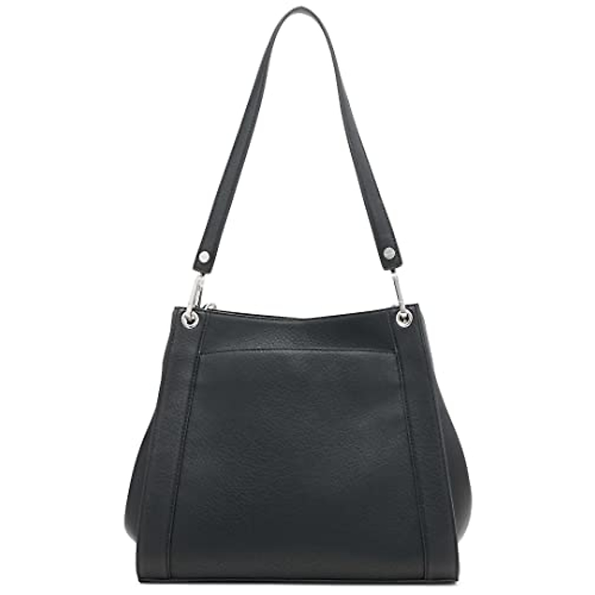 Calvin Klein Reyna Novelty Triple Compartment Shoulder Bag, Black/Silver Combo,One Size