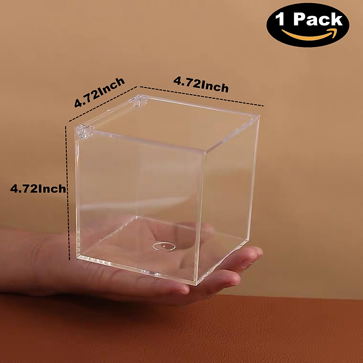 LOVPLAY Large Acrylic Storage Box Coffee Pod Holder Clear Acrylic Hinged Lid Box Organizers Accessories Anti Dust Durable Clear Acrylic Box for House and Office Use, Transparent Box