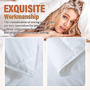 Cosybay Feather Down Comforter - All Season White Twin Size Down Duvet Insert- Luxurious Hotel Bedding Comforters with 100% Cotton Cover - Twin/Twin XL 68 x 90 Inch