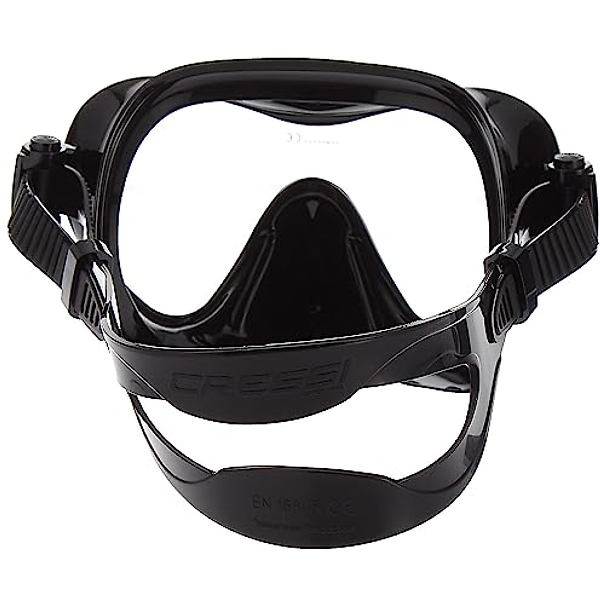 Cressi F One Frameless Scuba Snorkel Mask, Silicone Skirt for Scuba Diving and Snorkeling Dive Mask - Schwarz & Supernova Dry, Black/Black