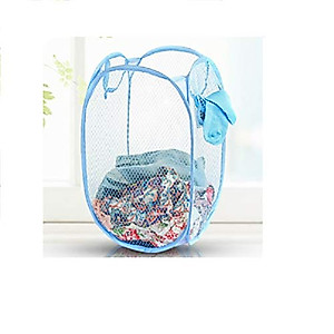 Amosfun Collapsible Laundry Baskets Hamper mesh Basket Large- up hampers Foldable popup- Foldable Easy Open Mesh Laundry Clothes- Hamper Basket for College Dorm (Black)