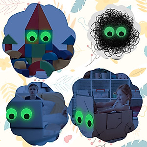 4PCS 5.9 Inches Glow in The Dark Giant Googly Wiggle Eyes Self Adhesive Large Luminous Google Eyes Big Sparkle Sticky Wiggle Eyes for DIY Crafts Sticker Decoration