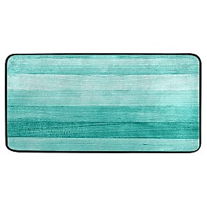 Kitchen Rugs Teal Turquoise Green Wood Non-Slip Kitchen Mats Bath Runner Rug Doormats Area Mat Rugs Carpet for Home Decor 39" X 20"…