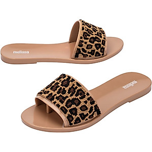 Melissa - Womens Savage Ad Slide, Size: 9 M US, Color: Beige/Black