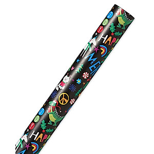 American Greetings Christmas Reversible Jumbo Wrapping Paper For Kids, Assorted Characters & Designs (1 Roll, 175 sq. ft)