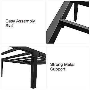 HAOARA Twin XL Bed Frame with Headboard Footboard, Quiet and Anti-Slip, Heavy Duty Metal Platform Bed Frame, No Box Spring Needed, Sturdy Steel Support, Easy Assembly, Black