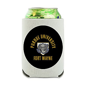 Purdue University - Fort Wayne Mastodons Logo Can Cooler - Drink Sleeve Hugger Collapsible Insulator - Beverage Insulated Holder