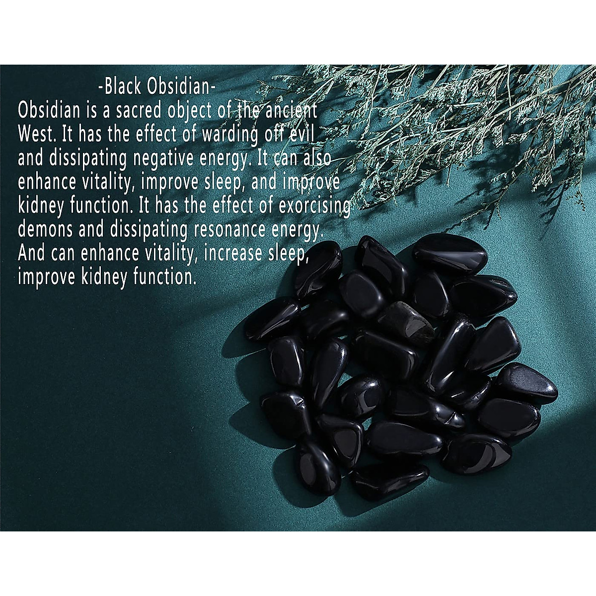 MAIBAOTA Black Obsidian Crystal Stones Natural Healing Crystals Bulk Polished Tumbled Crystals Stones Rocks Energy Balance Crystal Gemstones Vase Filler Decorative Reiki Witch Quartz Crstal Stones