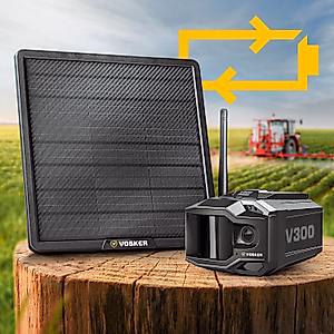 Vosker V300 Ultimate 4G-LTE Autonomous Outdoor Security Camera | High-Capacity 15,000 mAh External Solar Power Bank | SIM Card Included | No Wi-Fi Needed | Live Streaming