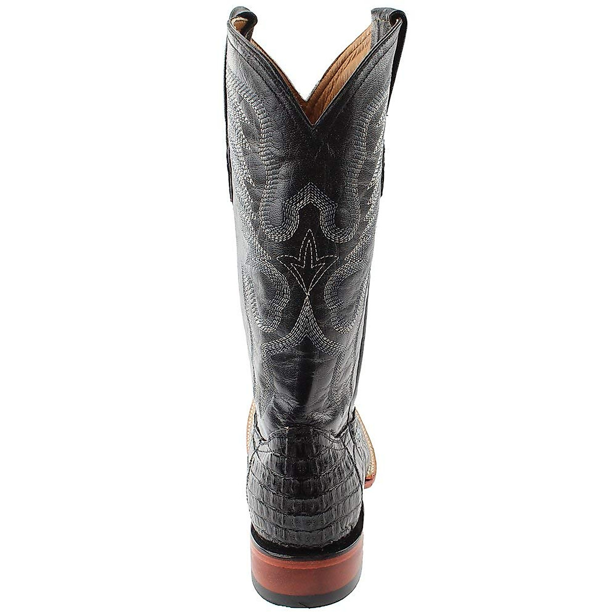 Ferrini Mens Hornback Embroidered Square Toe Dress Boots Mid Calf - Black - Size 10.5 D