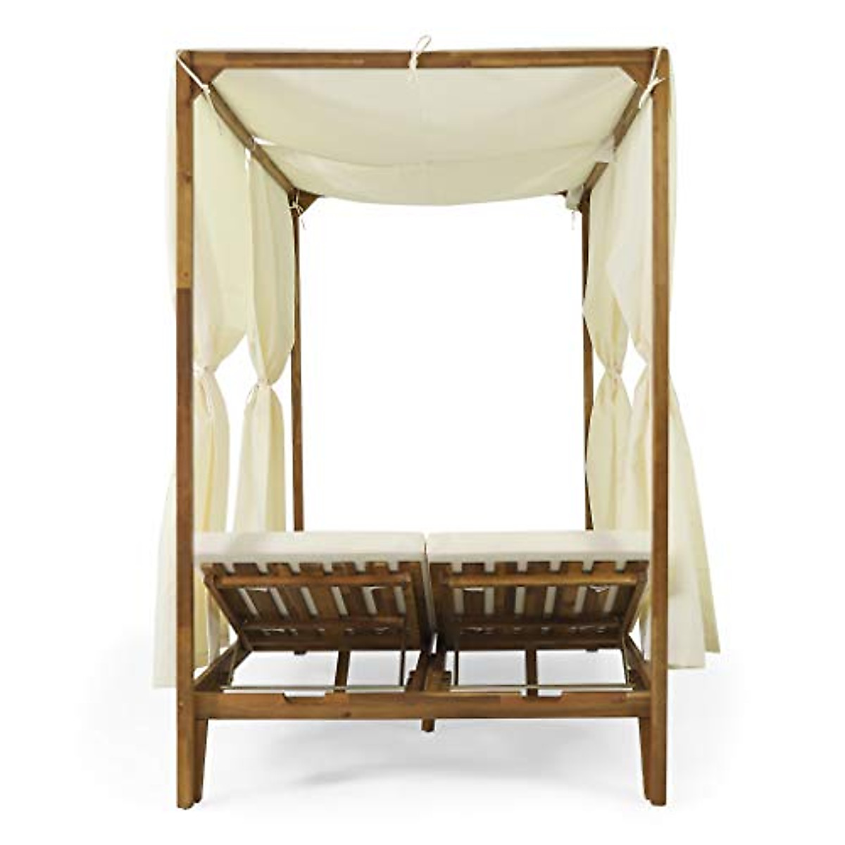 Christopher Knight Home OUTDOOOR Chaise Lounge, Teak and Cream