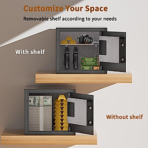 Billconch Smart Gun Safe for Multiple Pistols - Automatic Lock Safe Box with LCD Display/Voice Guide, Quick Access Unlock with Fingerprint/Keypad/Key/App, Biometric Handgun Safe for Money Valuables