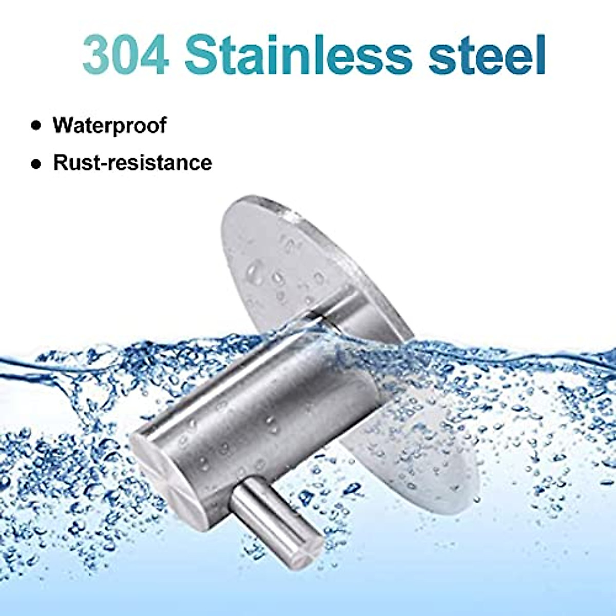 Aeiniwer Self Adhesive Hook Stainless Steel Waterproof Hook Sticky Hook Nailless Hook for Door Wall Home Bathroom Kitchen, Round, 4 Pack