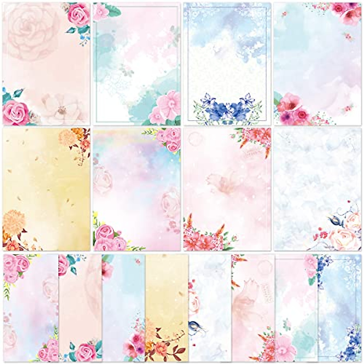 Stationary Set Japanese Stationery Paper and Envelopes Stationary Supplies Watercolor Floral 48