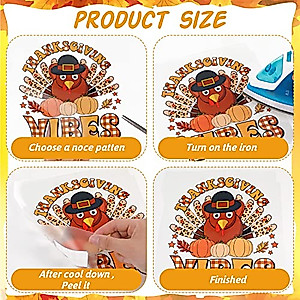 Qeeenar 30 Pcs Fall Iron on Transfers Pumpkin Patches Decals Autumn Appliques Iron on Transfers for T Shirts Thanksgiving Iron on Decals Heat Transfer Sticker for Clothes Pillow Covers DIY Decorations