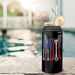winorax Mechanic 4-in-1 Tumbler Can Cooler Gifts for Mem Dad Uncle Fathers Day 16Oz Mechanics Tumblers Stainless Steel