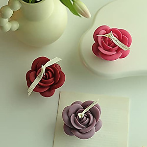Rose Flower Shaped Scented Candle,160G Large Handmade Soy Wax Decorative Aroma Candle for Table Photo Prop,Prefect Gift for Meditation Stress Relief Mood Boosting Bath Yoga (Red)