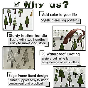 FXOCSHE Laundry Basket Green Hamper Fabric Laundry Hamper,for baby hamper Nursery Toy Organizer tree room decor,Gift Basket (tree)
