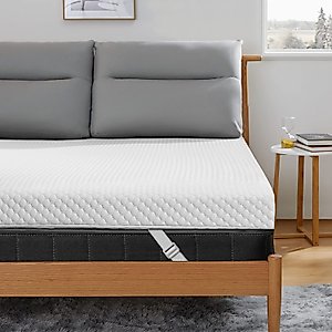 Marsail 3 Inch Gel Memory Foam Mattress Topper for Cooling Sleep, Premium Bed Topper with Non-Slip Removable Soft Cover, CertiPUR-US Certified, Queen White