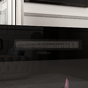 Hitow Fireplace TV Stand for 80 inch TV, Modern Entertainment Center with 30" Electric Fireplace, Long Media Console Cabinet with 4 Drawers, Gloss Black (70.8" W x 13.9" D x 23.7" H)