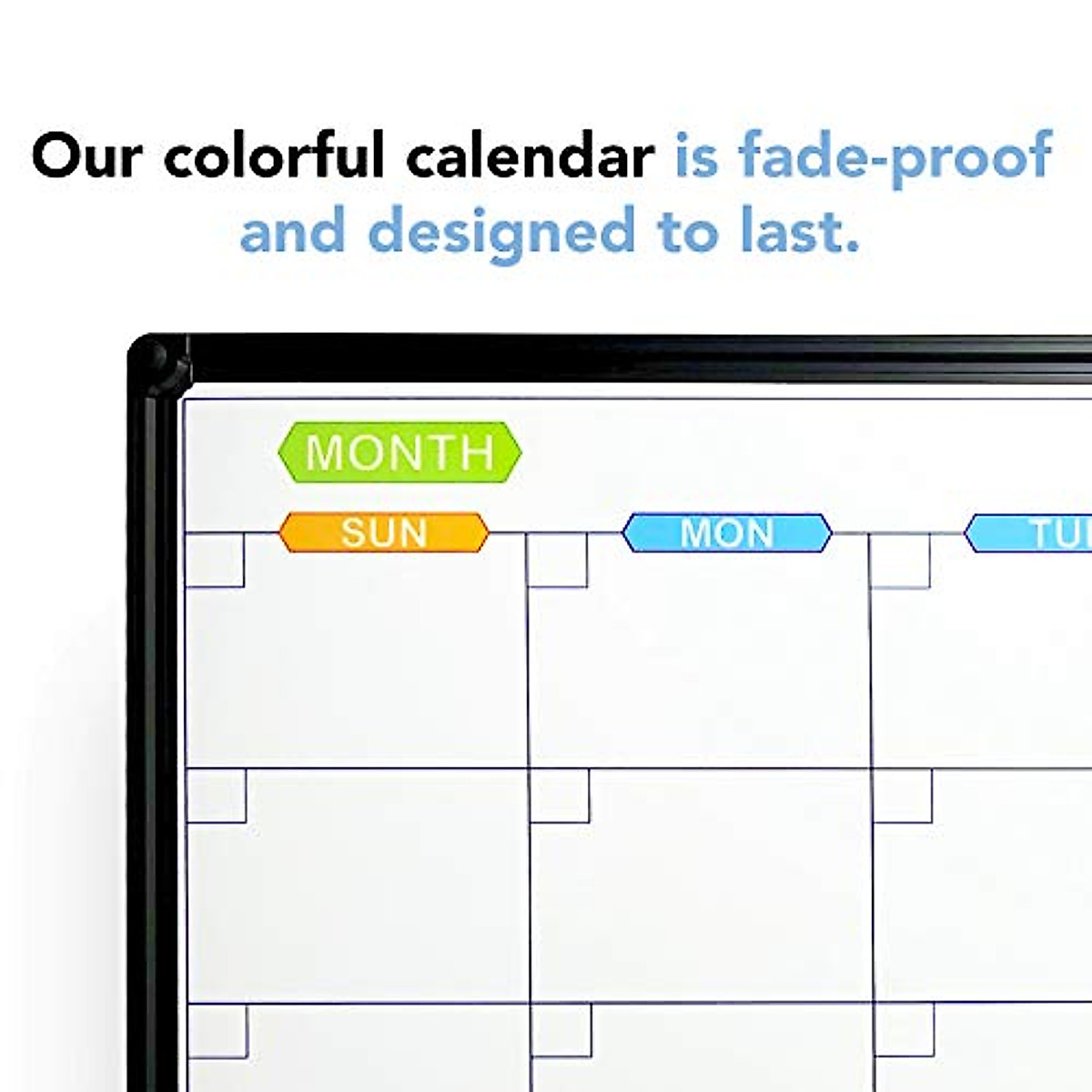 JILoffice Dry Erase Calendar Whiteboard - Magnetic White Board Calendar Monthly 36 X 24 Inch, Black Aluminum Frame Wall Mounted Board for Office Home and School