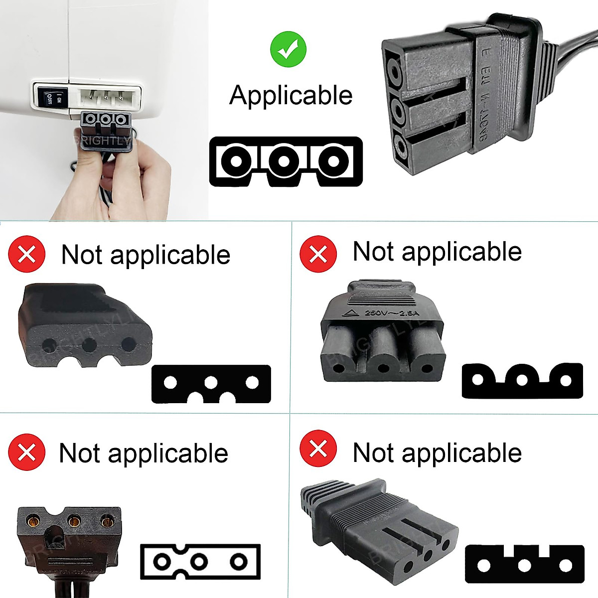 Sewing Machine Pedal and Power Cord for Brother, Compatible with Brother #j00360051 JX2517 LX3817 1034D XL2600i LS2125 XM2701 LX3125 KD1902 VX1120