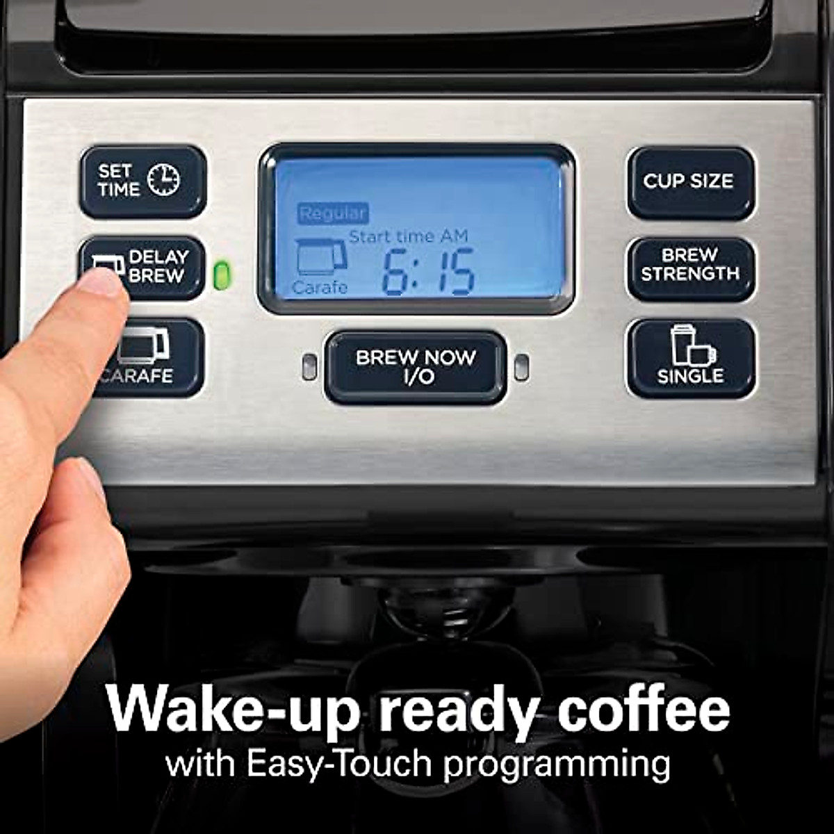 Hamilton Beach 49915 FlexBrew Trio 2-Way Coffee Maker, Compatible with K-Cup Pods or Grounds, Single Serve & Full 12c Pot, Black with Stainless Steel Accents, Fast Brewing