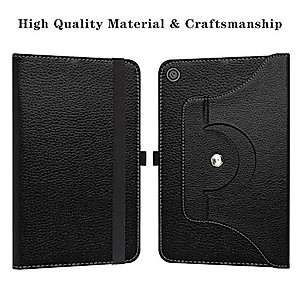 LiuShan Compatible with Huawei MatePad T10s Case,Huawei MatePad T10 Case，360 Degree Rotation Stand PU Leather with Cute Pattern for 10.1" Huawei MatePad T10s / Huawei MatePad T10 Tablet,Black