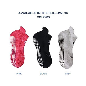 Live Happy Be Healthy Non-Slip Socks Yoga Barre Pilates Hospital Maternity Sock w/Grips for Women Men 2-Pairs Black (Black 1 Pack)