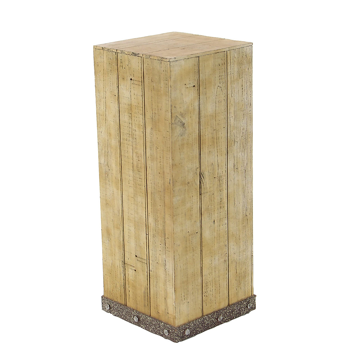 Deco 79 Rustic Wood Square Pedestal Table, Set of 3 39", 30", 22"H, Brown