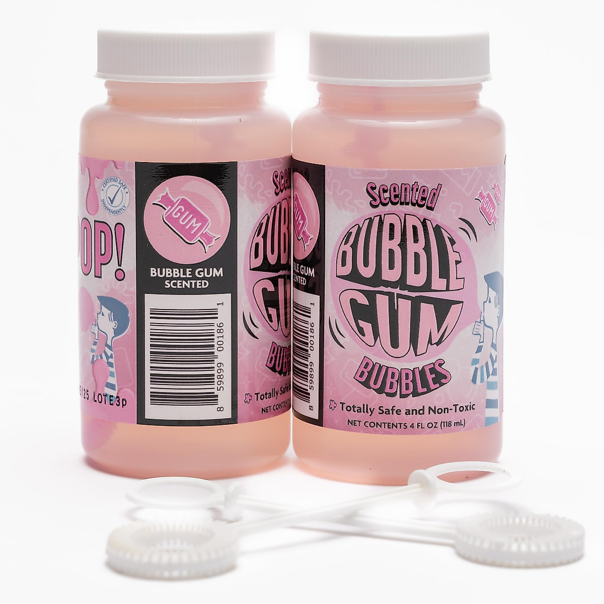 Atomic Bubbles: Bubble Love Bubblegum Scented Bubbles - 2 Pack - 4oz Bottles, Oversized Wand, Kids Events, Party Favors, Indoor & Outdoor, Non-Toxic