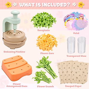 Fabric Flower Bouquets Toys, DIY Craft Kits Toys for Kids - Flower Market Toy, Build Your Flower Bouquet, Arts & Crafts for 4 5 6 7 8 Year Toddler Girl, Educational Activity Preschool B-Day Gifts