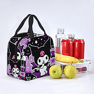 YHDVMYIS Kawaii Lunch Bag Cute Anime Insulated Portable Lunch Box Cartoon Reusable Thermal Bento Lunch Tote Cooler Bags For Women Men Office Work Picnic