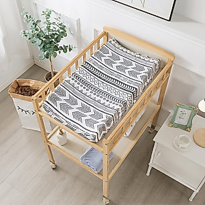 Nordic Stripes 3-Piece Baby Boy Crib Bedding Set - Cotton Quilt, Crib Sheet, Changing Pad Cover: Tribal Nursery Bedding, Boy Arrow Crib Bedding, Black and White Baby Bedding Crib Sets by Soul and Lane