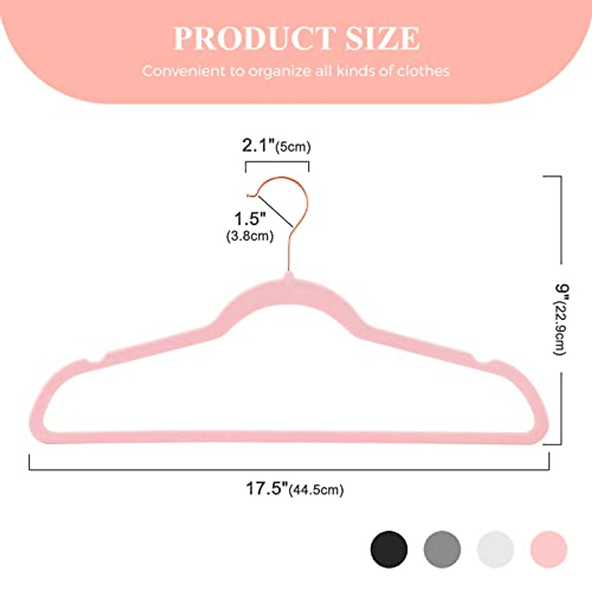 HOUSE DAY Velvet Skirt Hangers 24 Pack and Velvet Hangers 50 Pack, Non Slip Hangers Set