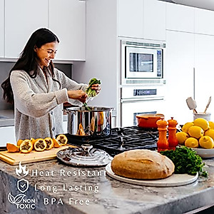 Silicone Kitchen Utensils Set | White Kitchen Utensils with Holder (11 PC) - Non Stick Kitchen Accesories for Cooking - White Kitchen Set with Wooden Handle by Five14