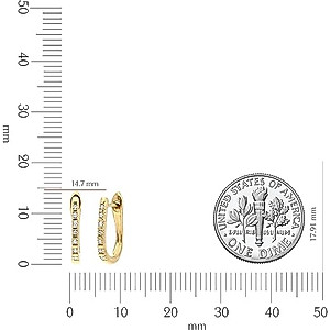 DISENO Huggie Hoop Earrings in 18K Yellow Gold over Silver with 0.04 ct Natural Diamonds (F-G Color, SI1-SI2 Clarity) - Fine Jewelry For Women