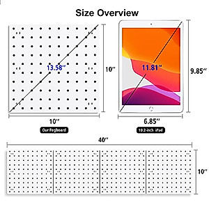 Pegboard Wall Organizer Panels, Craft Room, Kitchen, Garage, Living Room, Bathroom, and Study Room, Easy to Install (4Pcs)