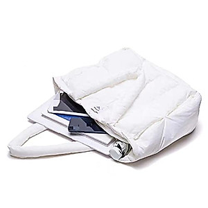 Puffy Bag Aesthetic Puffy Tote Bag Padded Tote Bag Women's Rectangle Quilted Plain Large Capacity Puffy Underarm Shoulder Bag (Black)