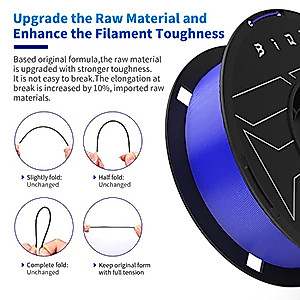 BIQU 3D Printer Filament PLA 1.75mm 1kg Spool (2.2lbs), Dimensional Accuracy +/- 0.03mm, Non-Tangling Non-Clogging Non-Stringing Tough PLA 3D Printing Filament for Most FDM 3D Printer - Blue