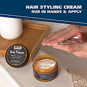 WAHL Hair Pomade for Styling with Essential Manuka/Meadowfoam Seed/Clove & Moringa Oil for Control Hold Shine - Model 805611A
