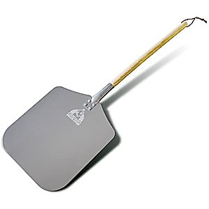 Chicago Brick Oven Pizza Peel 12" x 14", Pizza Paddle, 35.5" Long Aluminum Metal Pizza Peel with Detachable 21" Wooden Handle, Pizza Spatula
