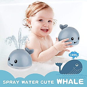 ZHENDUO Baby Bath Toys, Light Up Bath Toys Spray Water Bath Toy, Sprinkler Bathtub Toys for Toddlers Kids Boys Girls, Pool Bathroom Toy for Baby,Christmas Baby Toys