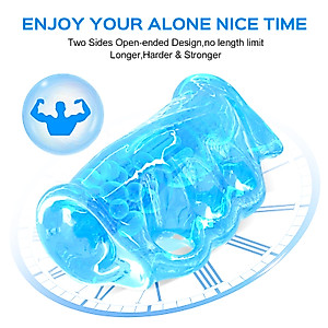 Male Masturbator Pocket Pussy Stroker Sex Adult Toys for Men,Manual Portable Transparent Oral Sex Handjob Glans Training Tool Open-Ended Penis Sleeve with Vagina Textured for Male Blowjob Toy