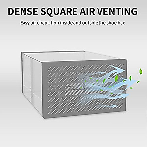 LUTSPC Large Shoe Storage with Magnetic Door, 12 Pack Shoe Storage Boxes, Clear Plastic Shoe Organizer for Closet, Space Saving Stackable Shoe Container for Entryway, Under Bed, Wardrobe, Bathroom Storage (Grey)