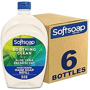 Softsoap - US05264A SOFTSOAP Liquid Hand Soap Refill, Soothing Aloe Vera, 50 Ounce Bottle, Bathroom Soap, Bulk Soap, Moisturizing Hand Soap, Premium Scented Hand Soap (Pack of 6) Packaging May Vary
