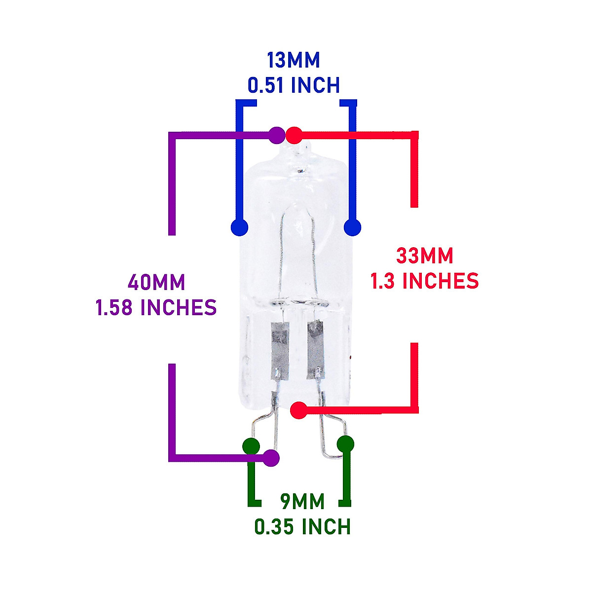 Mandala Crafts G9 Halogen Light Bulb with Looped 2 Pin Base T4 Type 25-Watt 120 Volt Dimmable Warm White Pack of 10