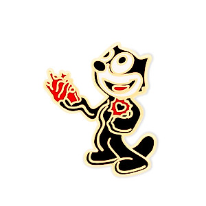 Felix the Cat Pin | Enamel Pin | Lapel Pin | Brooch | Metal Pin | For Jackets, Shirts, Backpacks | Felix Ripping his Heart Out